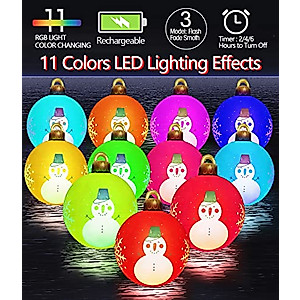 IOKUKI Light Up Pool Balls - 24 Inch Large Outdoor Decorated Ball with Rechargeable LED Light & Remote for Outdoor Yard & Pool Decorations - Red & White 1 PCS