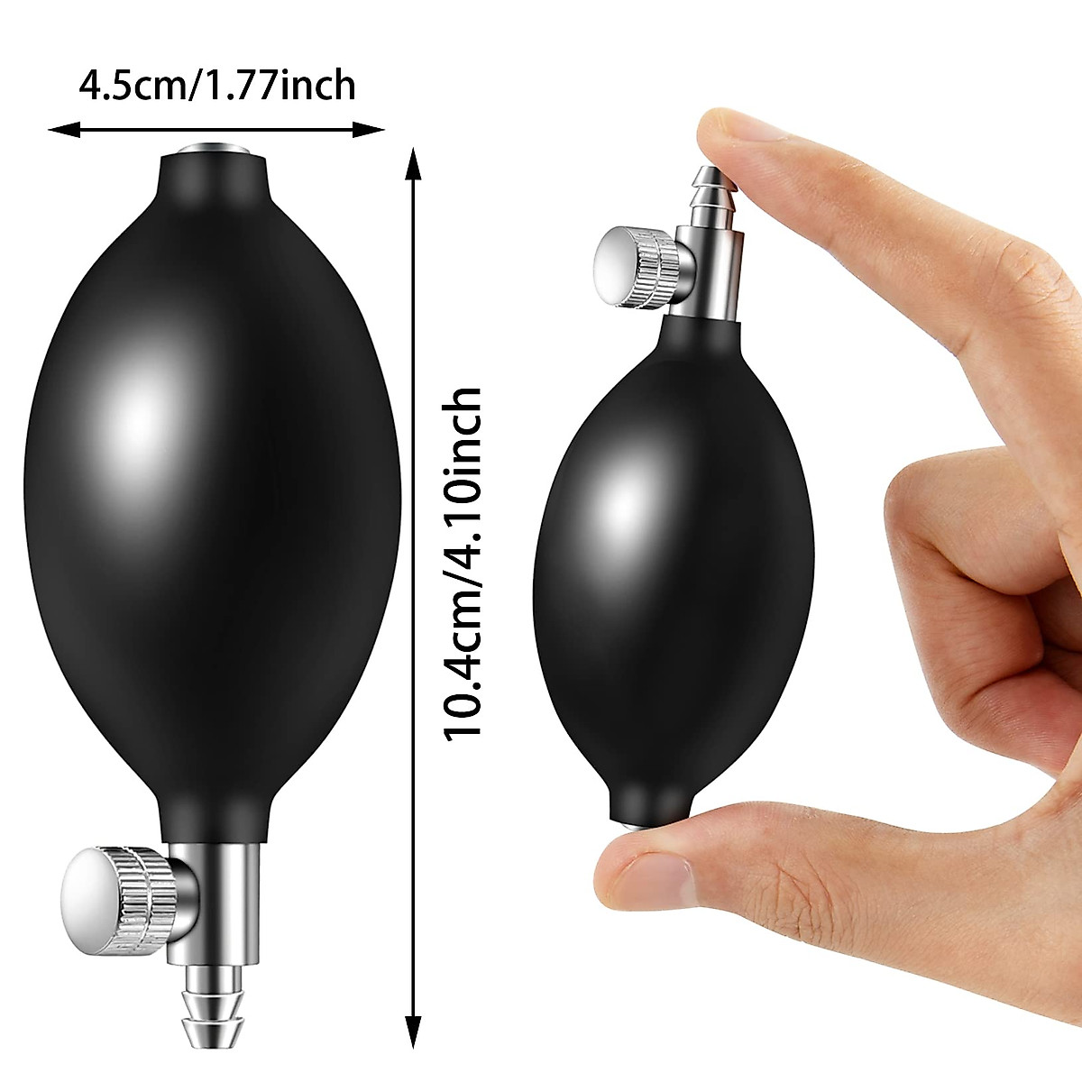 Lamoutor 3Pcs Blood Pressure Latex Bulb Replacement Inflation Bulb Pump Hand Squeeze Sphygmomanometer Bulb with Air Release Valve