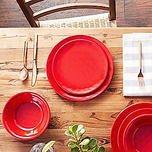 Certified International Melamine 12 pc Dinnerware Set, Service for 4, Red