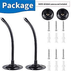 Mippko 2 Pack Camera Flexible Wall Mount Holder for Blink XT/Blink XT2 / Blink Mini/All New Blink Outdoor,Adjustment Flexible 8 inch Long Gooseneck Arm with Metal Base
