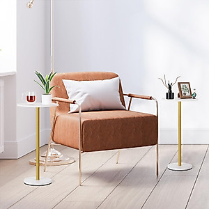 Vrisa Round Drink Table Set of 2 Small Side Table for Small Spaces Pedestal End Table Modern Accent Coffee Martini Table for Living Room, Bedroom, Sofa Couch Chair, Patio, White