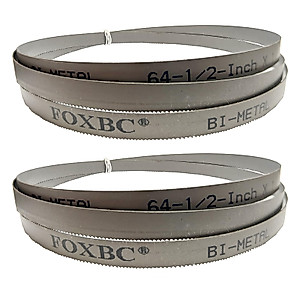 FOXBC 64-1/2" x 1/2" x 0.02" x 24 TPI Metal Bandsaw Blade Cutting for Harbor Freight, Wen 3970, Jet Band Saw - 2 Pack