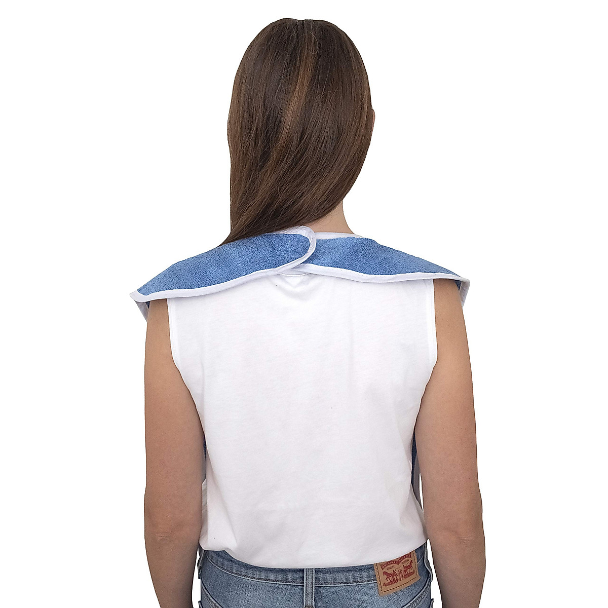 Elaine Karen 3 Pack Premium Adult Bibs - bibs for adults Men, Women; Eating Cloth for Elderly Seniors and Disabled, Adjustable, Terry bib Clothing Protectors, Machine Washable, Blue