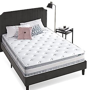 ZINUS 10 Inch Green Tea Cooling Gel Memory Foam Hybrid Mattress, Pocket Innersprings for Motion Isolation, Edge Support, Twin, White