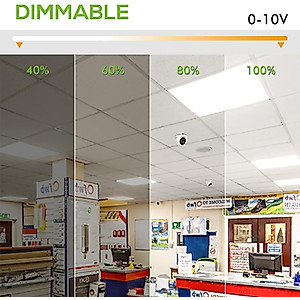 WEIZE LED Flat Panel Light, 30/40/50W, 0-10V Dimmable, CCT Selectable 4000K/5000K/6500K, 2x2 FT Recessed Back-Lit Drop Ceiling Light, Lay in Fixture for Office