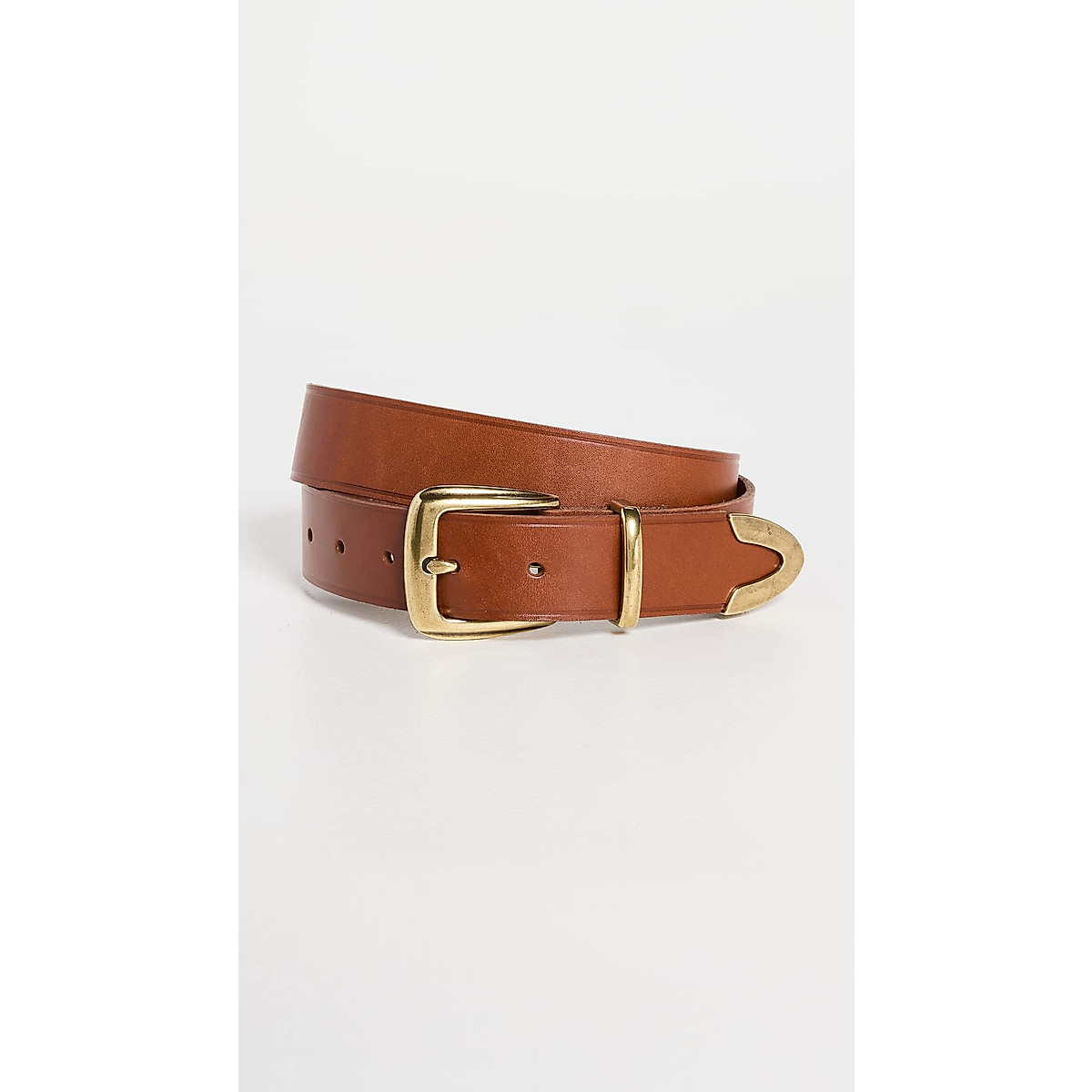 Madewell Women's Leather Western Belt, English Saddle, Brown, L