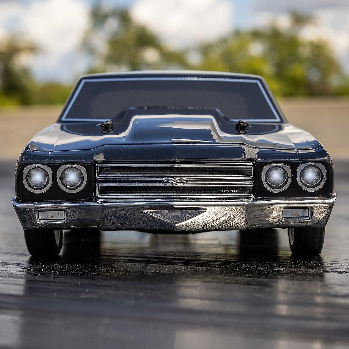 Losi RC Car 1/16 1970 Chevelle 2 Wheel Drive Mini No Prep Drag Car RTR Includes Everything Needed no Other purchases Required Black LOS01023T2