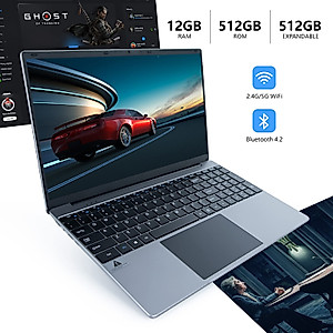 AMIAMO Laptop Computer 1080P Full HD Display High Performance Quad-Core Intel Celeron N5095 Processors 12GB DDR4 512GB SSD Windows 11 Laptop Computers