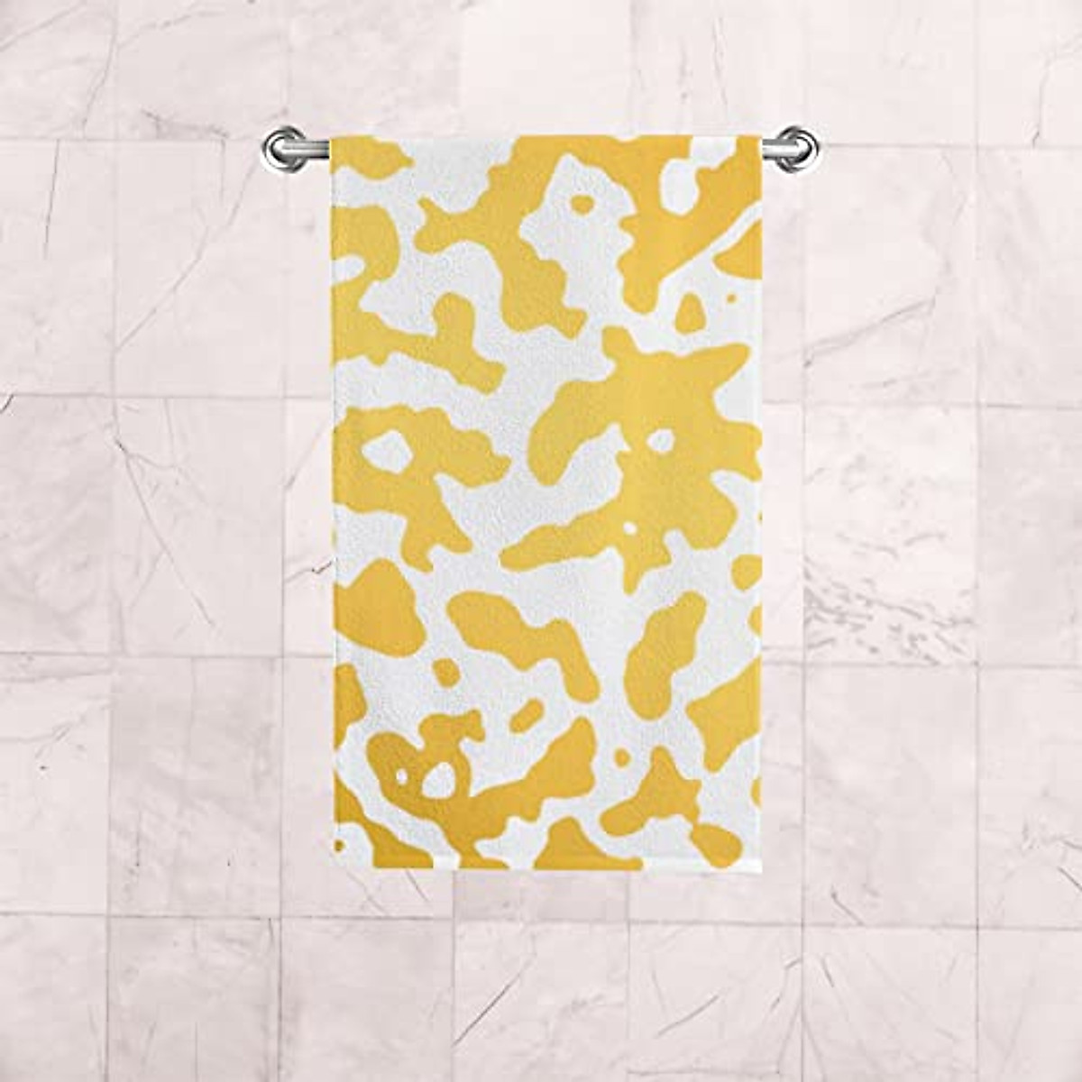 Hand Bath Towels 2 Pack Golden Fluid Pattern Absorbent Face Fingertip Towels for Bathroom Kitchen Gym Spa Soft Hair Drying Cloth Quick Dry, 30 x 15 Inch