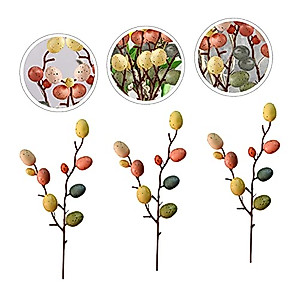 Garneck 5 Egg Decoration Easter Egg Tree Branches Flower Pick Easter Egg Flower Picks Cake Decor Easter Wreath Decoration DIY Easter DIY Crafts Egg Mini Plant pots spot Foam Party Supplies