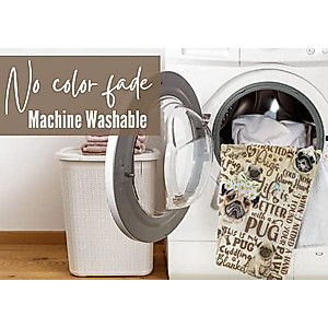 Pug Gifts for Pug Lovers, Pug Flannel Blanket for Pug Lovers, Soft Throw Blanket 50"x 65"