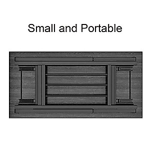 YJHome Folding Table Small Computer Desk Writing Foldable Work Desk Portable No Assembly Required for Small Spaces Home Office School Bedroom, Black