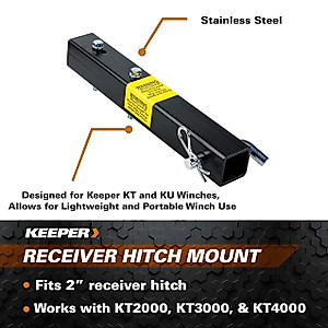 KEEPER 14131 Portable 2" Receiver Hitch Winch Mount