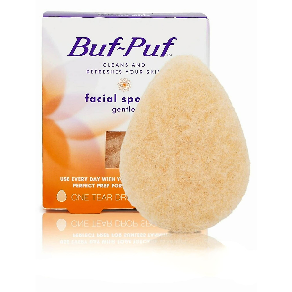 Buf-Puf Gentle Facial Sponge, Dermatologist Developed, Removes Deep Down Dirt & Makeup That Causes Breakouts and Blackheads, Reusable, Exfoliating, 1 Count