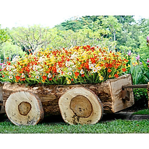 WILLBOND 12 Pieces Faux Flowers Faux Daisy Wildflowers Greenery Shrubs Plants for Home Outdoor Wedding Decoration Farmhouse Outside Garden Planter Decor