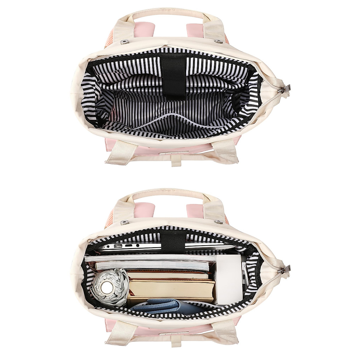 Janiful Convertible Backpack Tote,Work backpack for Women,Teacher Nurse Tote Backpack with USB Charging Port,Anti Theft for Travel Airline,Wide Top Open Bookbag fits 15.6 Inch Laptop