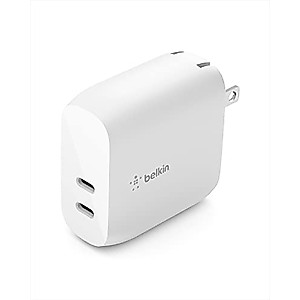 Belkin 40W Dual Port USB C Wall Charger - USB Type C Charger Fast Charging for iPhone 14, 14 Pro, 14 Pro Max, 13, 13 Pro, 13 Pro Max, Galaxy S21 Ultra, iPad, AirPods & More - USBC Charger (1-Pack)