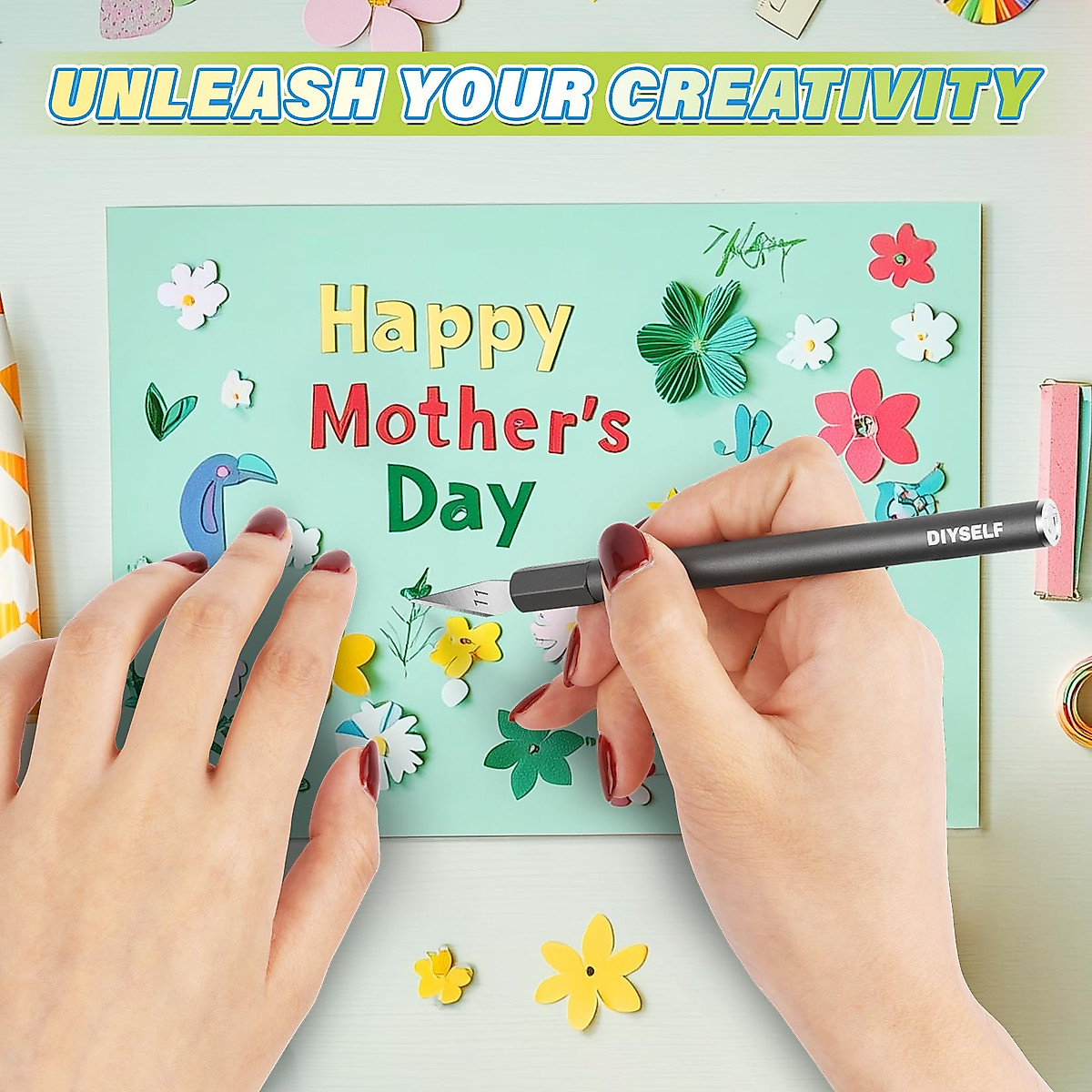 DIYSELF Exacto Knife, 12 Pcs Exacto Knife Set with Case, Craft Knife, Hobby Knife, Exacto Knives for Crafting, Scrapbooking, Rubber Stamps, Handmade Work, Precision Knife with #11 Blades