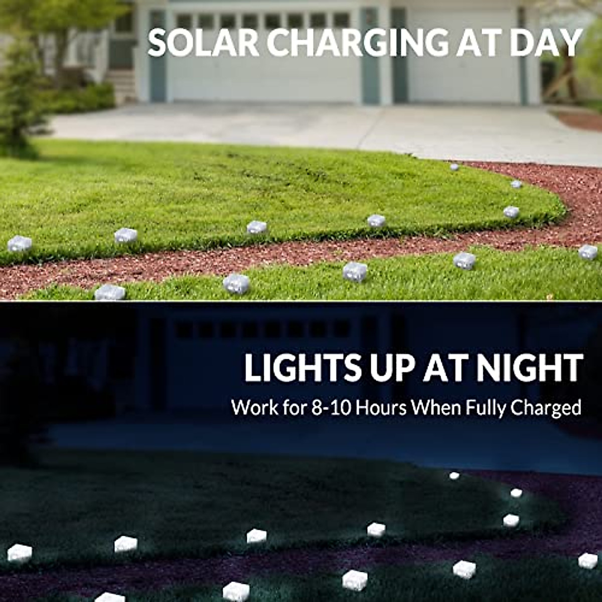 XINGTONG Solar Outdoor Lights Solar Ground Lights Solar Brick Lights Solar Landscape Lights for Garden, Patio, Walkway, Driveway,Deck Decorations 2.8x2.8 Size