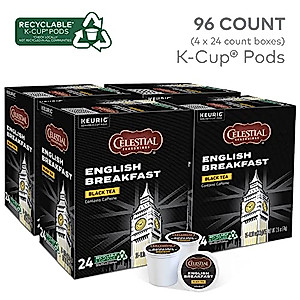 Celestial Seasonings English Breakfast Black Tea, Single-Serve Keurig K-Cup Pods, 96 Count