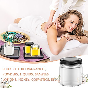 32 Pcs Thick Glass Jars with Lids Canning Jars 8 oz Clear Round Candle Jars Wide Mouth Pickle Jars with Lids Glass Storage Containers with Lids for Spice Powder Liquid Lotion Honey, Dishwasher Safe