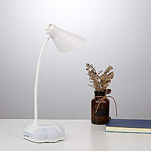 VOSAREA LED Night Light Bulbs Gooseneck LED Desk Lamp USB Charging Swing Arm Touch Control Reading Lamp Bedside Table Light for Study Bedroom Office Portable Night Light