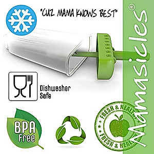 Popsicles Molds with Sticks 6 Individual Pieces BPA Free Popsicle Holders for Kids Reusable Plastic Ice Pop Mold with Silicone Funnel and Cleaning Brush by Mamasicles