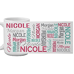 Let's Make Memories Personalized Your Name Signature Mug - Custom 15oz Coffee Mug - Pink/Teal
