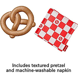 Fisher-Price Pretzel Teether, Pretend food BPA-free Infant Teething Toy with Crinkle for Babies ages 3 months and Older, Multi