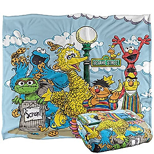 Sesame Street Retro Gang Officially Licensed Silky Touch Super Soft Throw Blanket 50" x 60"