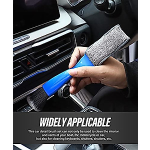 ESEWALAS Universal 2 in 1 Duster for Car Clean,Car Bursh Tool,Double Head Brush,Auto Interior Detailing Brush,Soft Car Interior Detailing Brush Dust Brush (Blue)