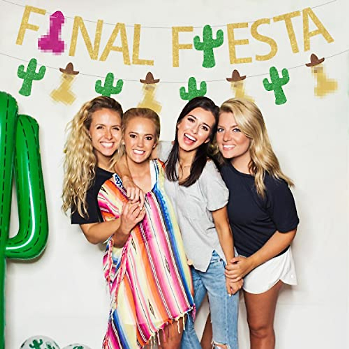 Fiesta Bachelorette Party Banner, Funny Cactus Garland for Mexican Bridal Shower Decorations, Cactus Engagement, Wedding Supplies