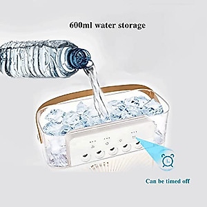 Portable Air Conditioners Fan, 4-IN-1 Personal Mini Cooling Unit with 3-Speeds, 5 Misting Holes, 7-Color Light, USB Handle, Auto Timer, Ideal for Room, Office, Travel (White)