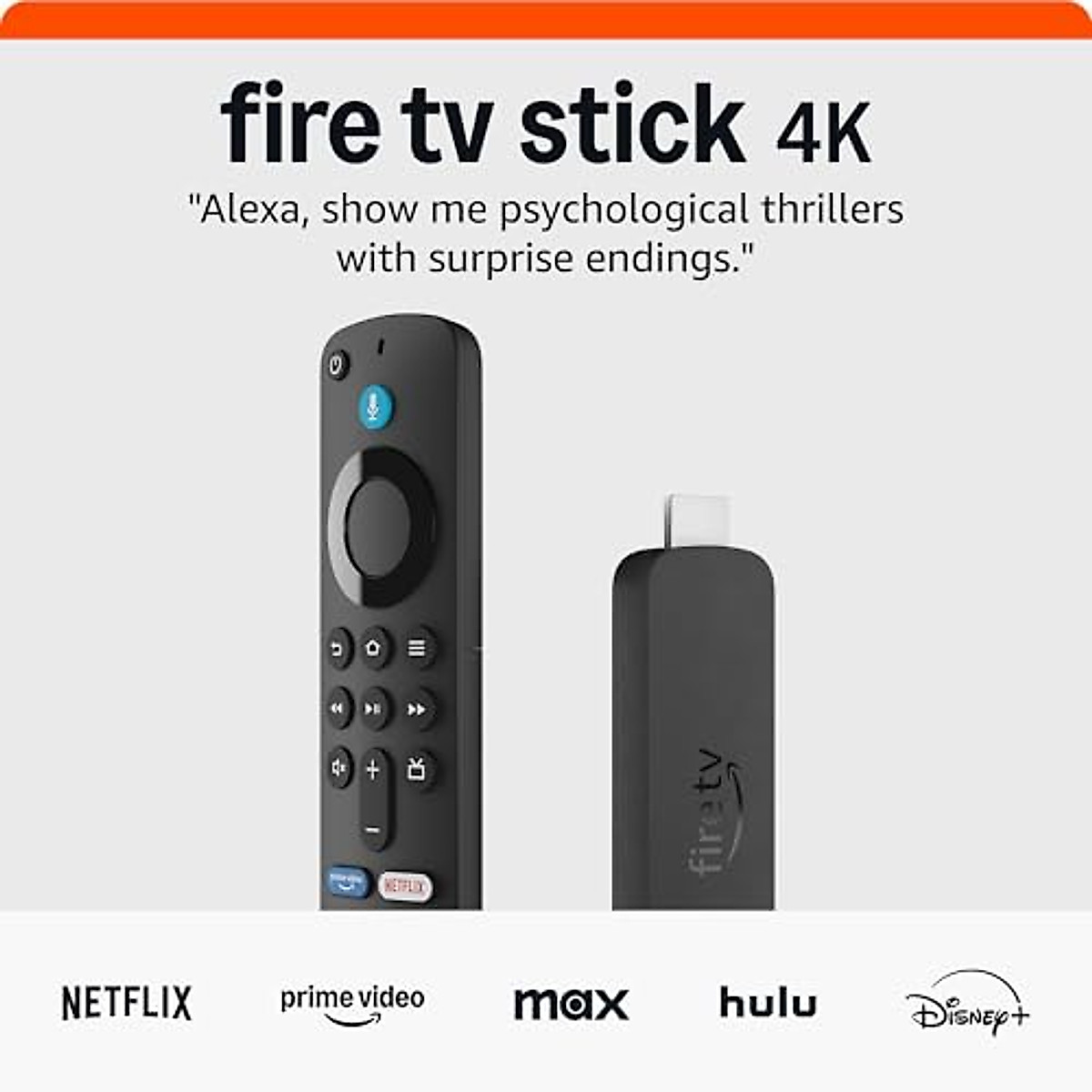 Amazon Fire TV Stick 4K (newest model) with AI-powered Fire TV Search, Wi-Fi 6, stream over 1.5 million movies and shows, free & live TV