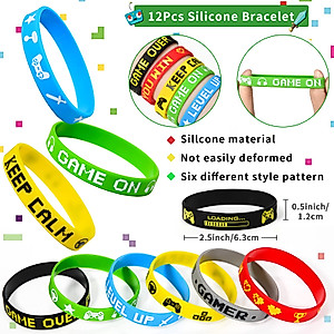 Winrayk Video Game Party Favors Gamer Birthday Supplies Kids, Invisible Ink Pen Notebook Gift Bag Stamper Bracelet Keychain Sticker Pinata Goody Stuffer Teen Girl Boy Game On Gaming Party Favors Decor