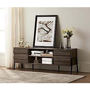 WAMPAT Mid Century Modern TV Stand for 65 Inch TV, Wood TV Console Table with Storage Cabinet, Entertainment Center for Living Room, 60 Inch, Espresso