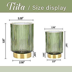 Tiita Glass Makeup Brush Holder Organizer - Crystal Clear Desktop Stationery Storage for Cosmetics, Vintage Style Makeup Brush Cup, Pen and Pencil Holder
