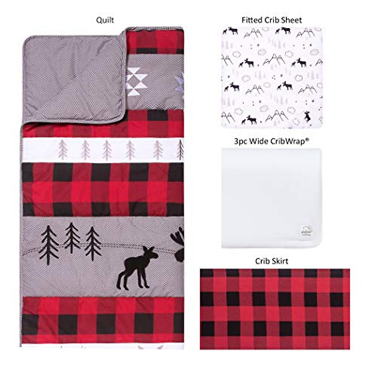 Trend Lab Lumberjack Moose 6Piece Crib Bedding Set