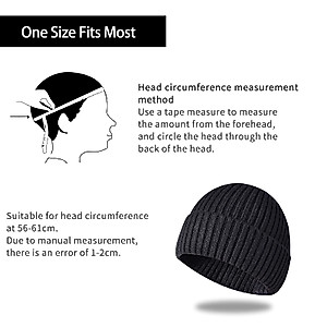 Irzaki Mens Beanie - Winter Hats for Men Women Cuff Fleece Beanie Knit Wool Skull Cap for Outdoor Activities and Daily Use Black