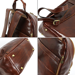 Time Resistance Leather Backpack Vintage Rucksack Purse for Laptop