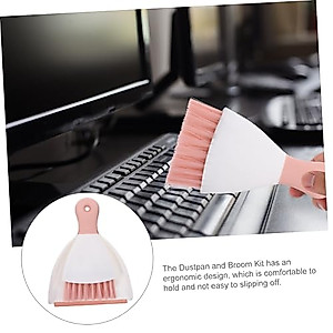 Hoement Household Supplies Dog Cleaning Kit Mini Broom Broom Cage Cleaner Small Broom and Dustpan Cleaning Brush Mini Saucepan to Attach to Door Cleaning Broom Keyboard Cleaner Brush