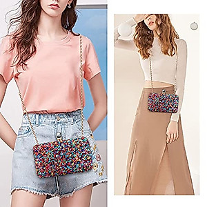 Clutch Purse for Women - Multicolor Rhinestone Crossbody Bag - Elegant Evening Handbag (Multicolor)