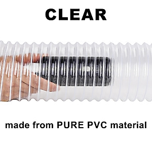 WYNNsky 4 Inch PVC Dust Collection Hose, 10 Feet Vacuum Hose for Woodworking