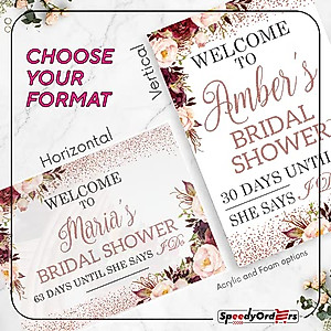 Rose Gold Bridal Shower Sign - Custom Bridal Shower Welcome Sign - Personalized Bridal Shower Backdrop - Floral Bridal Shower Banner