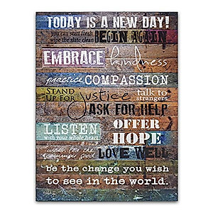 Creative Products Today is a New Day Wood Wall Art Print by Marla Rae 16 x 12