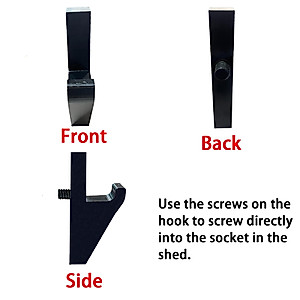 spansee J Hook Compatible with Suncast Resin Shed, Shed Hooks Compatible with Craftsman Shed, Garden Tool Rack Compatible with Suncast Sheds, Tool Hanging Organizer