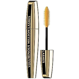 L’Oreal Paris Makeup Voluminous Million Lashes Mascara, Volumizing, Defining, Smudge-Proof, Clump-Free Lengthening, Collagen Infused Eye Makeup, Amplifying Mascara Brush, Blackest Black, O.3 Fl Oz