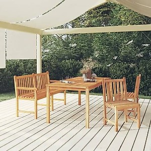 WFAUIBR Dining Set 4 Piece Patio ，Lawn Chairs Set ，Full Set of Family Gathering Tables，for Deck, Pool Side, Bedroom, Living Room, Coffee Shop，Porch Garden，70.9" x 35.4" x 30.3"