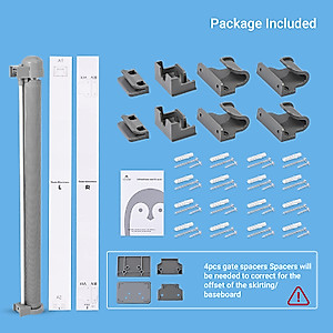 Retractable Baby Gate, Momcozy Mesh Safety Gate for Babies and Pets, Extra Wide Safety Baby Gate 33.7" Tall, Extends to 55" Wide, Pet Dog Gate for doorways, Stairs, Hallways, Indoor/Outdoor (Grey)