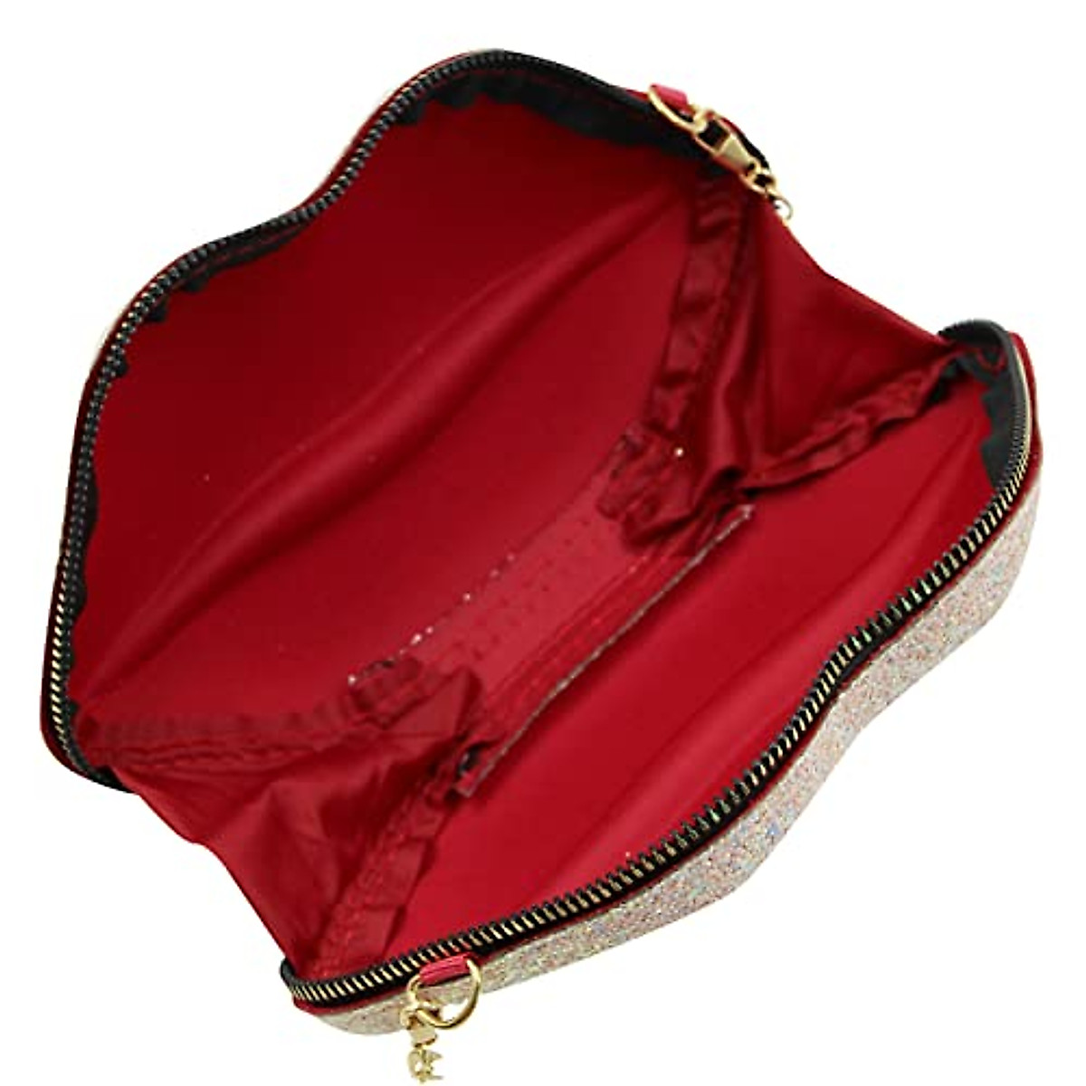 Womens Glitter Lip Purse Evening Bag PU Banquet Crossbody Shoulder Bag for Women